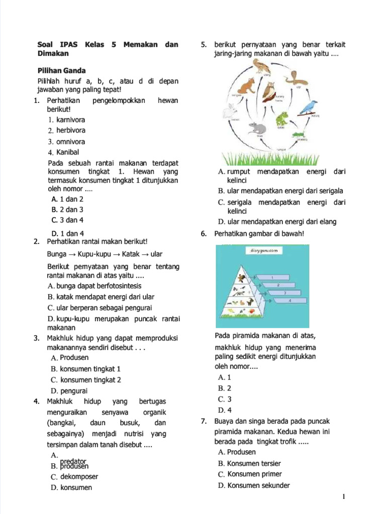 PDF Soal Ipas Kelas 5 Harmoni Dan Ekosistem - Compress | PDF