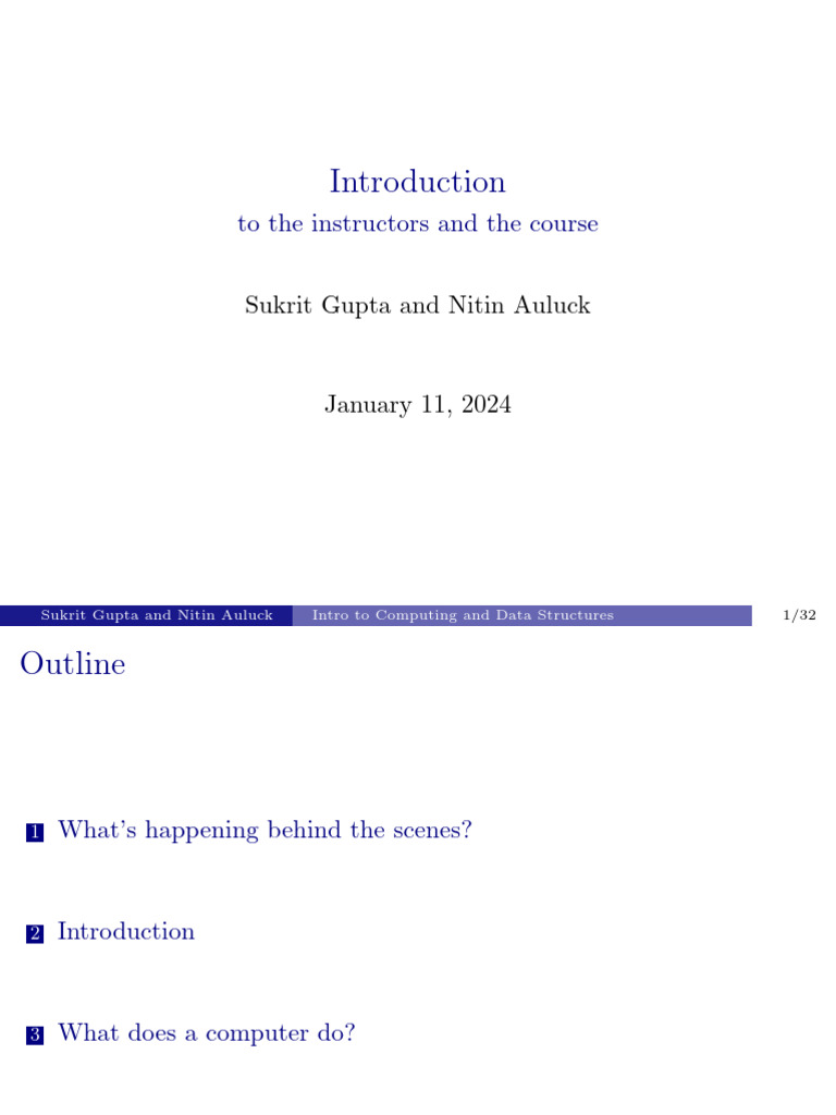 Lecture 1 1 Course Intro Handout | PDF | Computer Programming | Programming Language