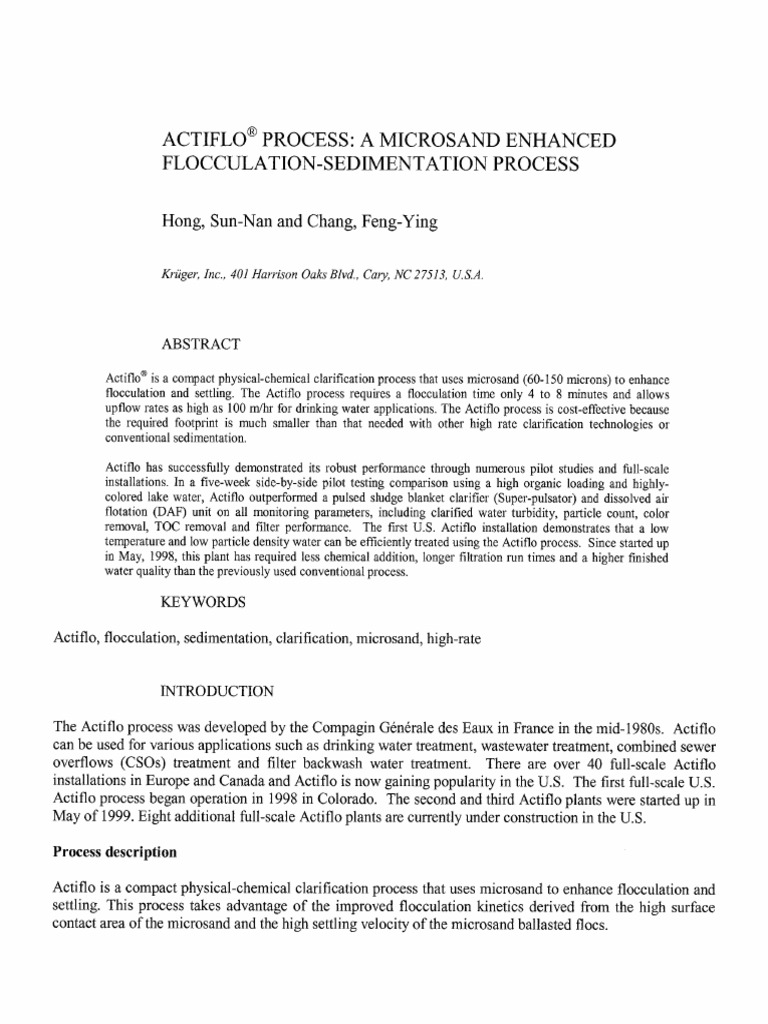 Actiflo Process | PDF