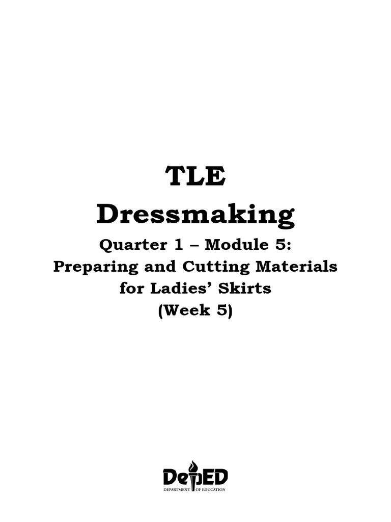 5_Q1 TLE Dressmaking | PDF | Seam (Sewing) | Sewing