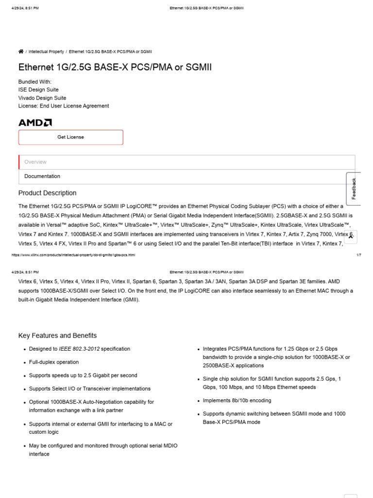 1G/2.5G Ethernet PCS/PMA & SGMII Guide | PDF | Ethernet | Computer ...
