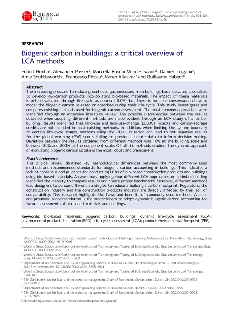 Paper - 2020 - A Critical Overview of LCA Methods | PDF | Life Cycle ...