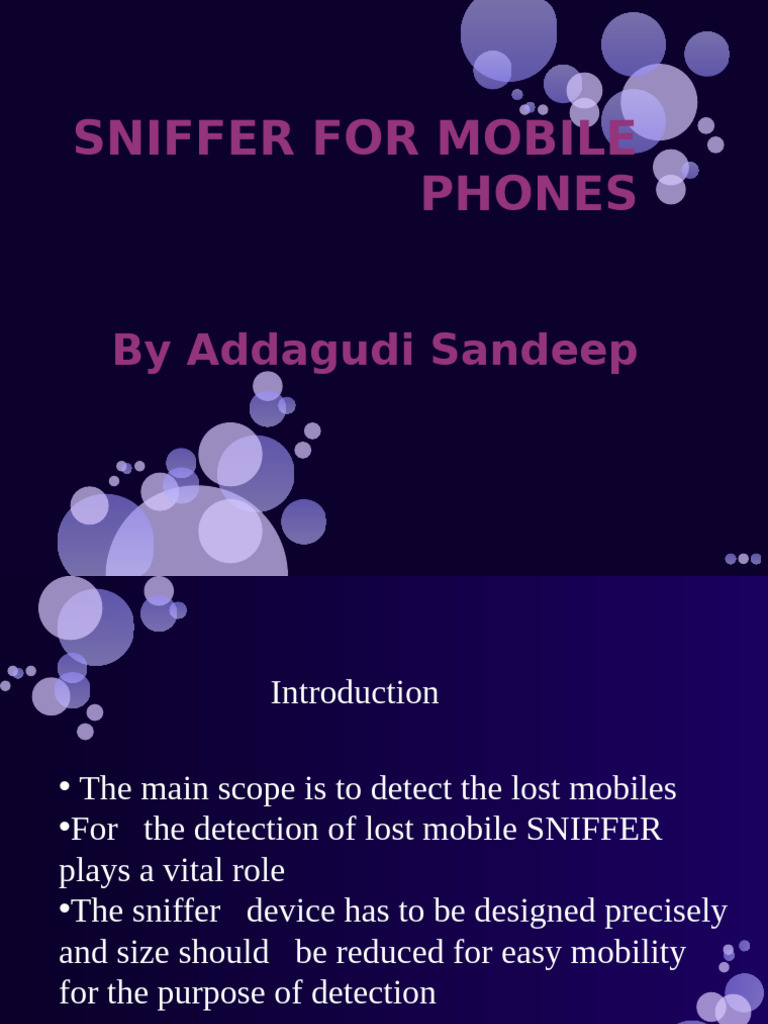 Sniffer For Detecting Lost Mobiles | PDF | Mobile Phones | Computer Science