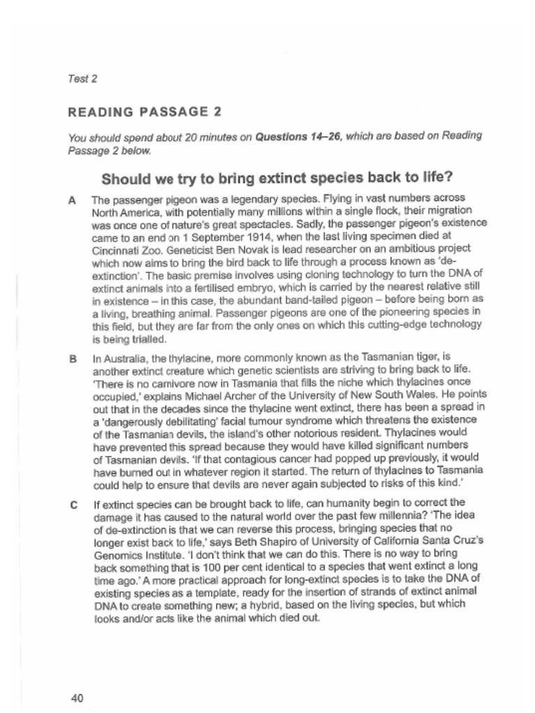 22.should We Try To Bring Extinct Species Back To Life | PDF