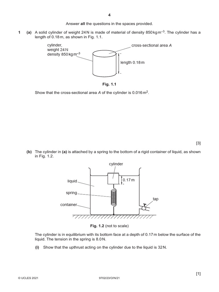 AS & A Level Physics 9702 - 23 October - November 2021 Paper 2 | PDF ...