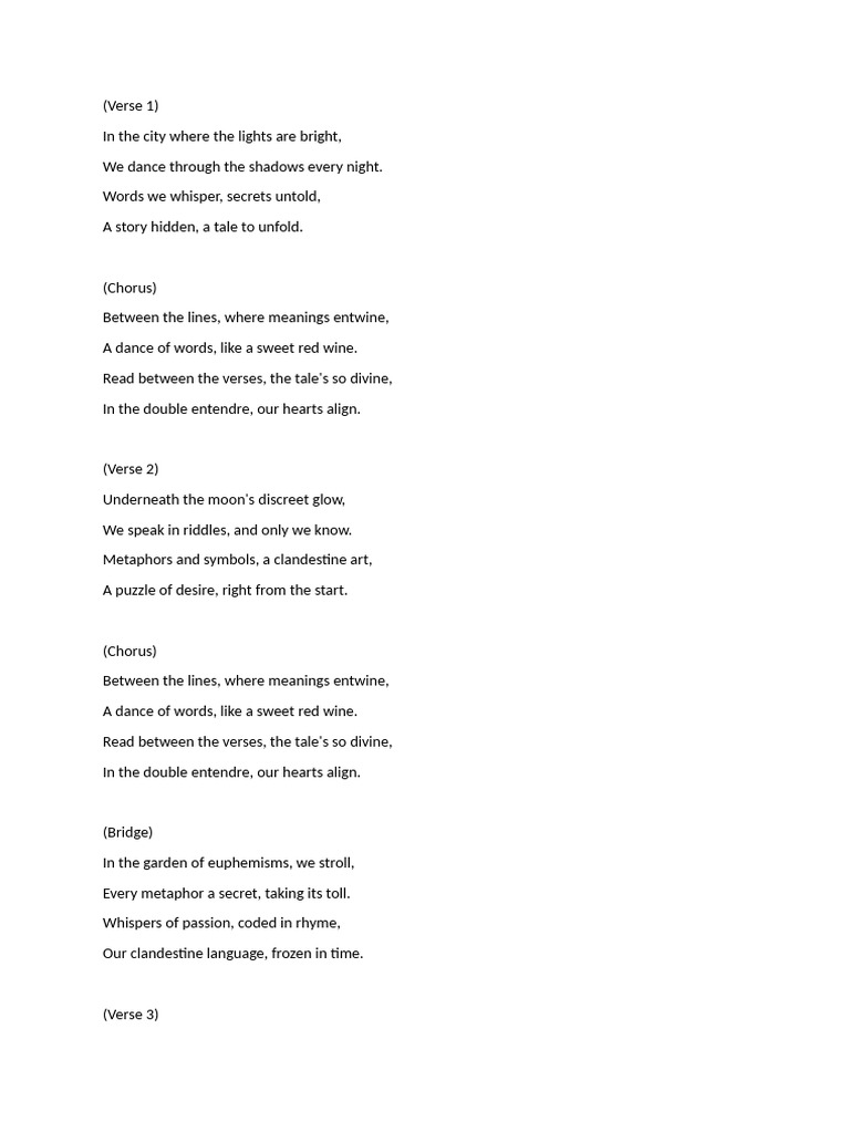 Double Entendre: A Love Poem | PDF