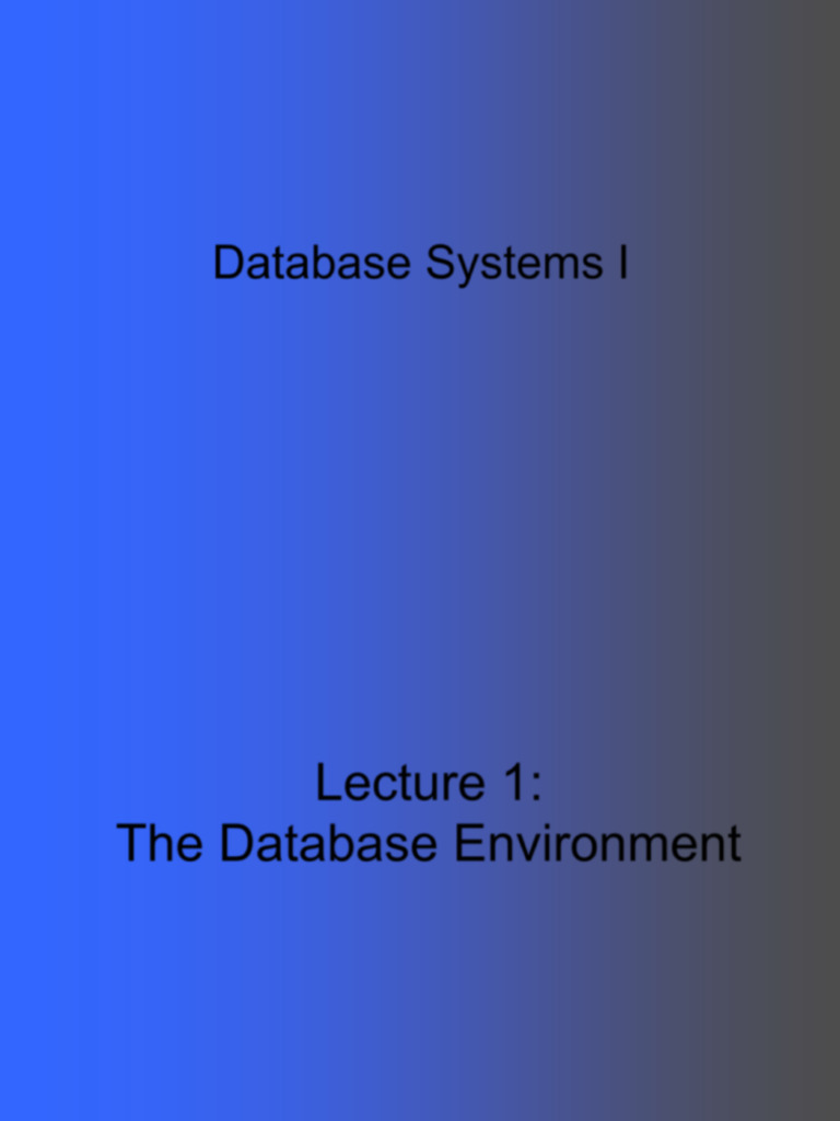 Lec 01 | PDF | Databases | Data