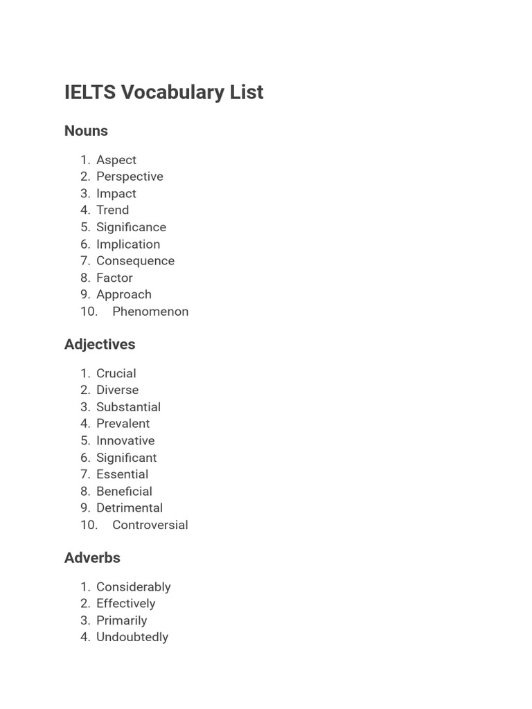 Versatile Vocabulary For IELTS Speaking and Writing | PDF | Adjective ...