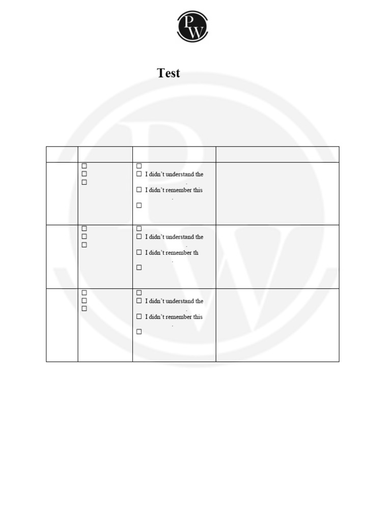 Test Analysis Sheet For Neet/jee | PDF | Cognition | Cognitive Science