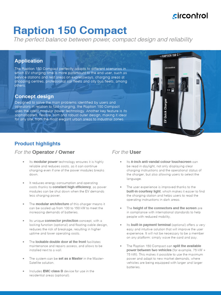Circontrol - Datasheet - Raption-150-Compact - 1.7 - ENG | PDF | Power ...