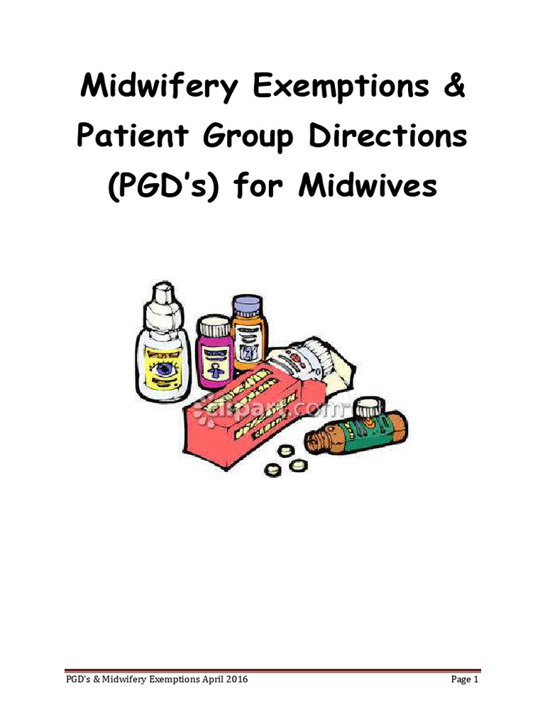 Midwifery Exemptions and PGDs Guide | PDF | Midwife | Medical Prescription