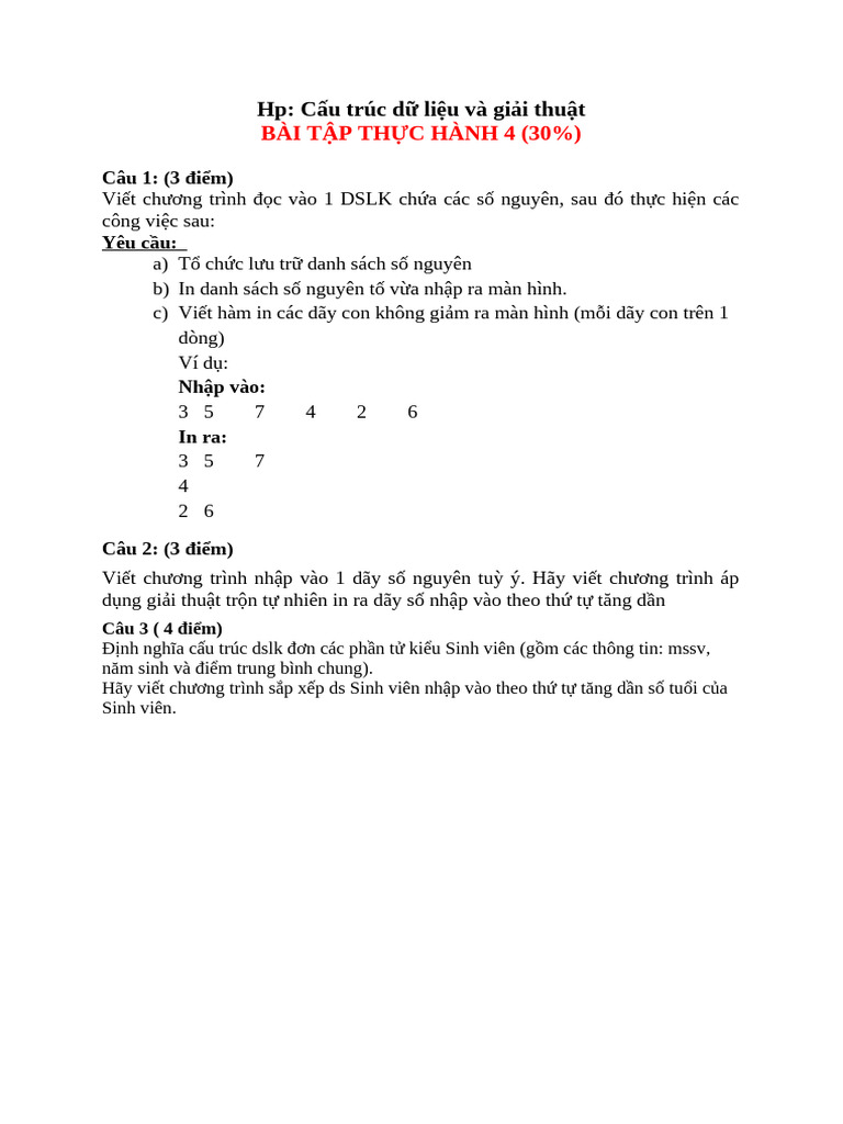 Bai Thuc Hanh 4 | PDF