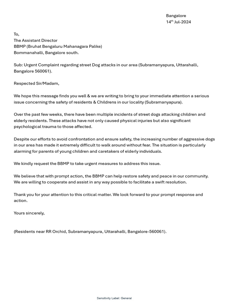 BBMP Letter | PDF | Wellness