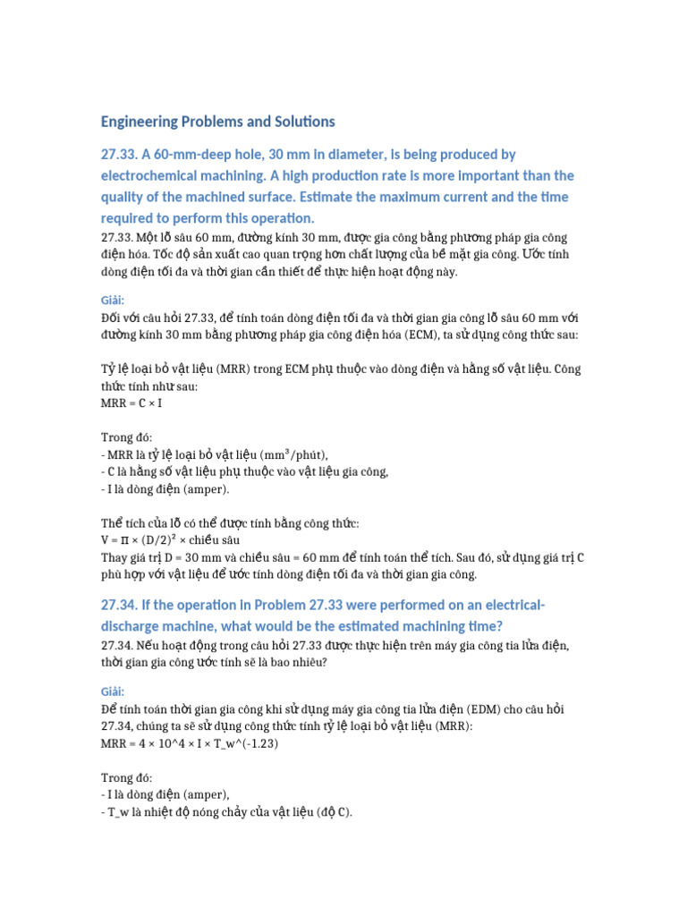 Engineering Problems and Solutions | PDF