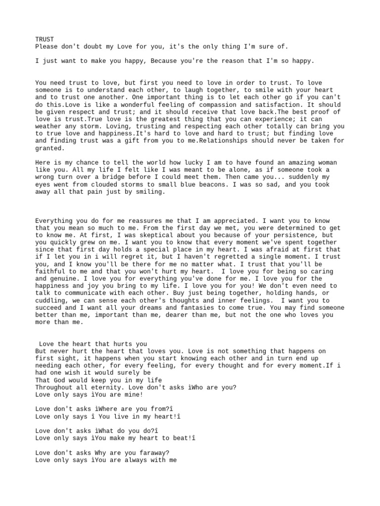 Trust-format | PDF | Love | Friendship