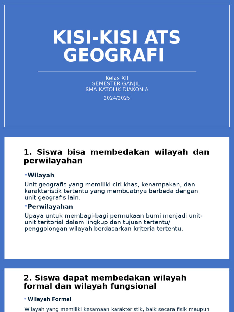 Kisi-Kisi ATS Geo Kelas XII | PDF
