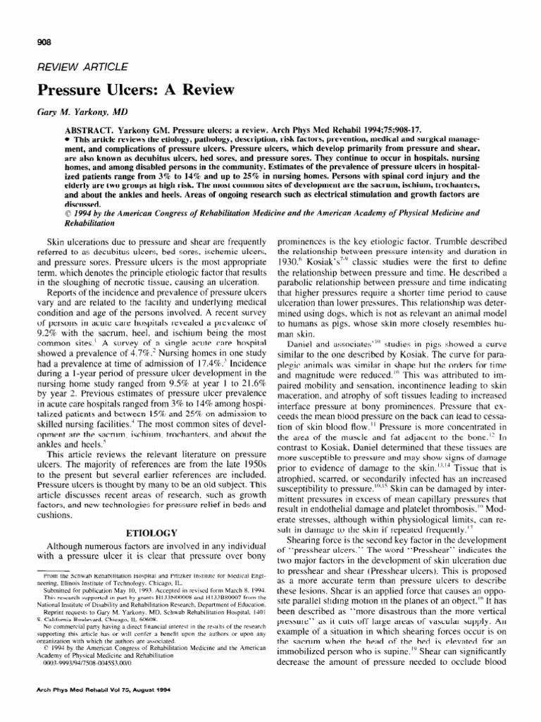 Pressure Ulcer | PDF | Clinical Medicine | Diseases And Disorders