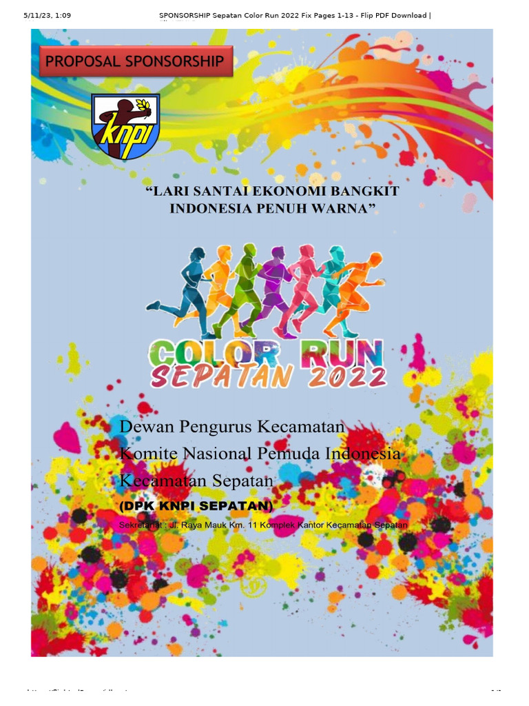 SPONSORSHIP Sepatan Color Run 2022 Fix Pages 1-13 - Flip PDF Download - FlipHTML5 | PDF ...