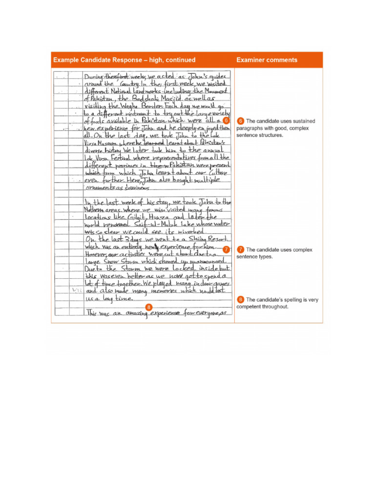 O Level English 1123 Narrative Essay Example Candidate Responses | PDF