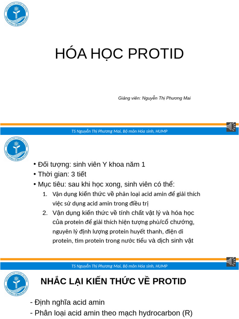 Bài 1 HH Protid Ghi Âm | PDF
