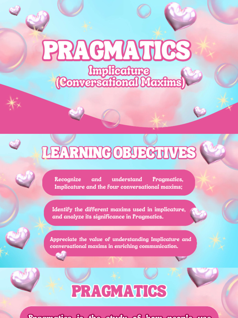 GROUP 1 BSEDENG 1 Pragmatics Implicature Conversational Maxims ...
