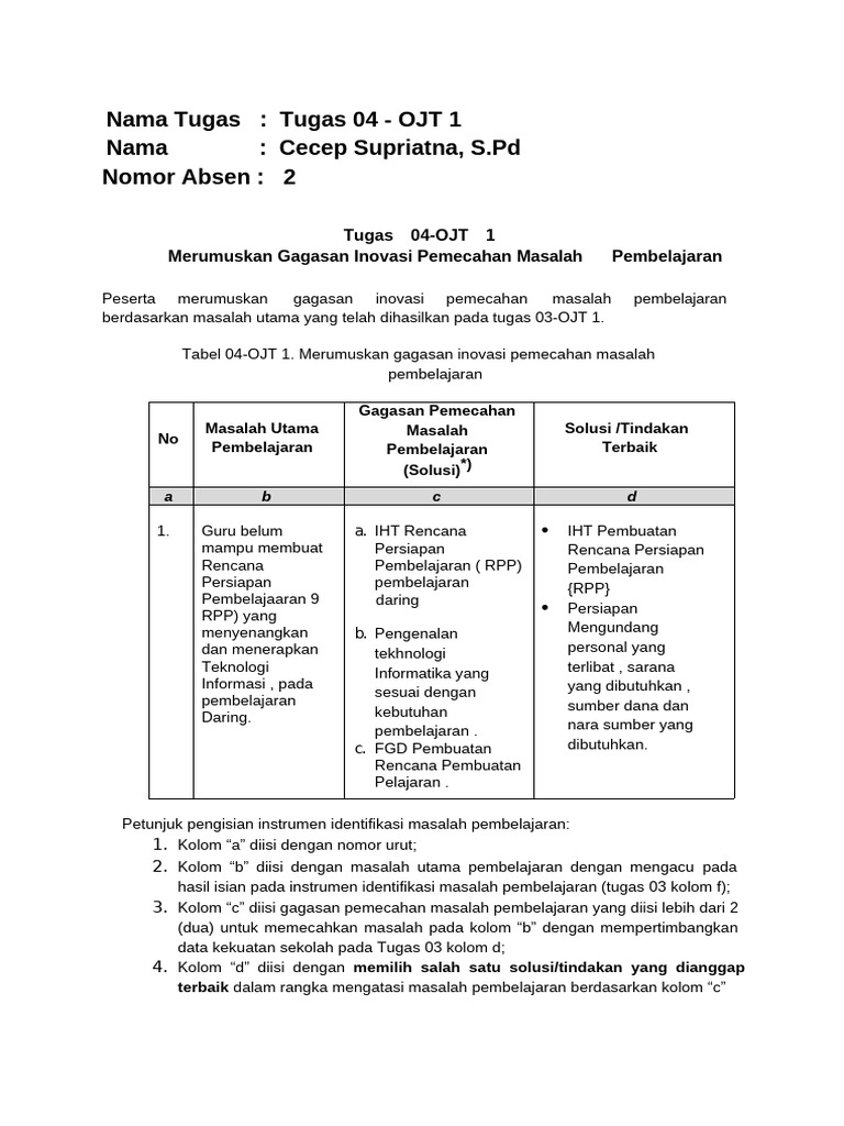 Tugas 04 - OJT 1 - CKS - 2021 - Cecep Supriatna | PDF | Komputer