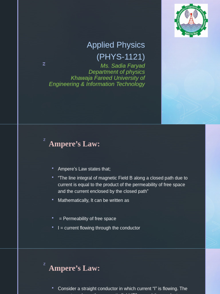 Applied Physics (Ampere Law) | PDF