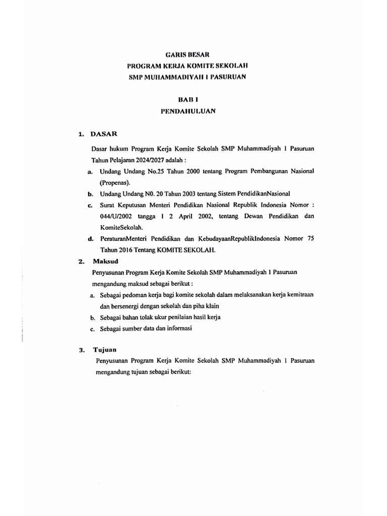 Program Komite Sekolah | PDF