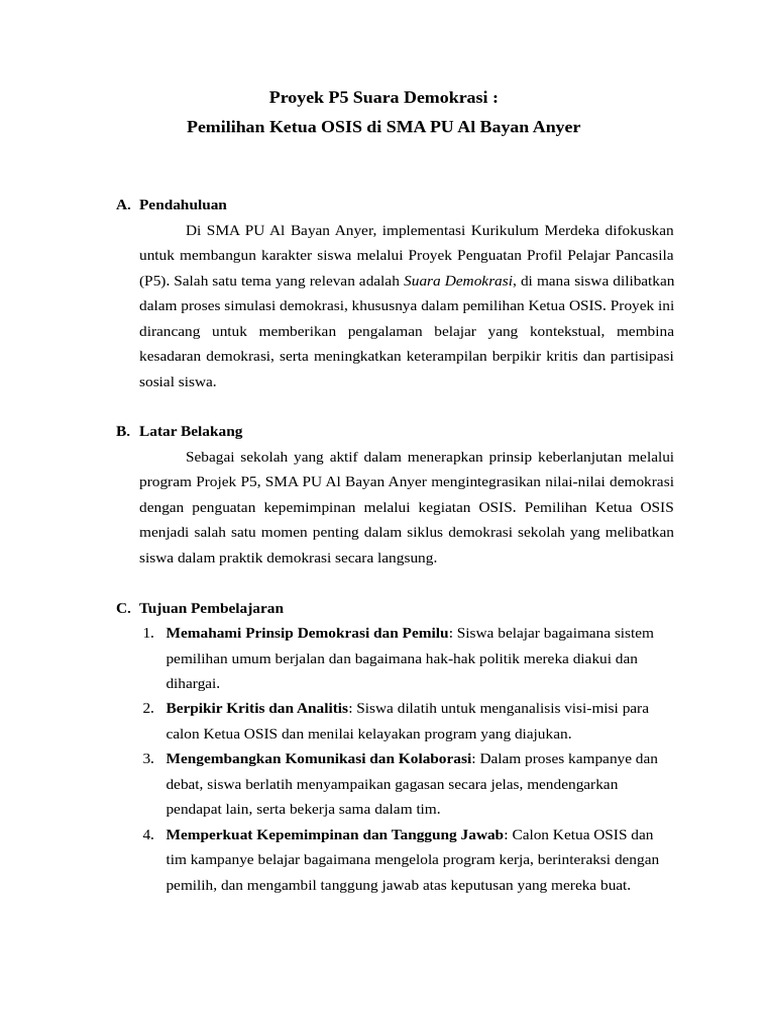 Proyek P5 Suara Demokrasi | PDF | Karier & Perkembangan | Seni