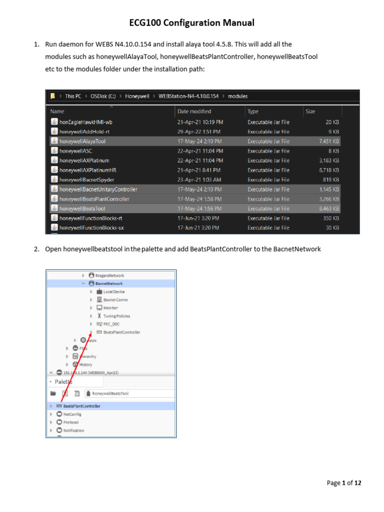 ECG100 Configurations For Modbus RS485 and BACnet MSTP Integration | PDF | Internet Protocols ...