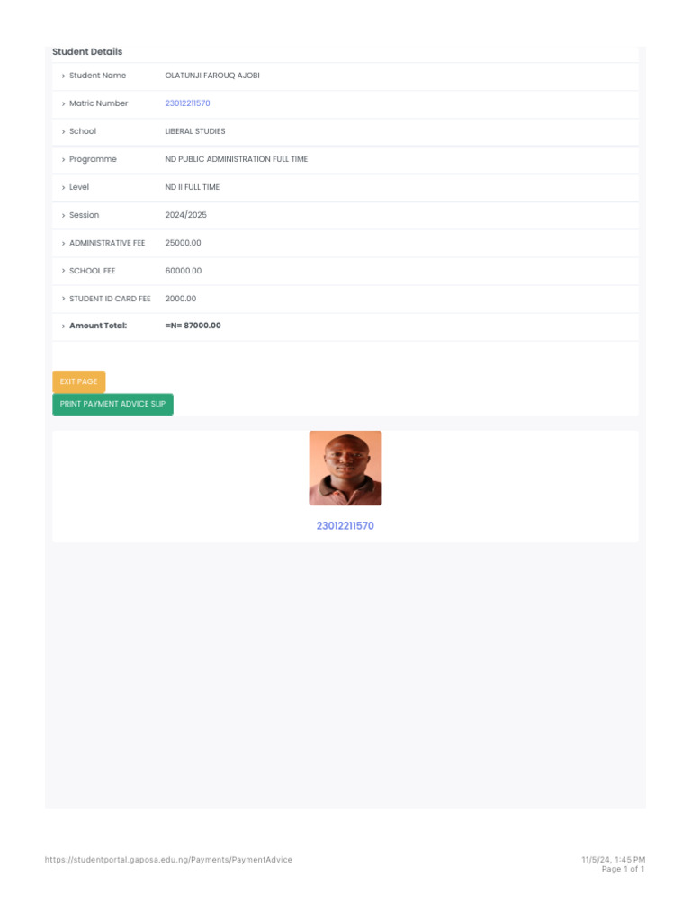 Student Portal - The Gateway ICT Polytechnic Saapade | PDF