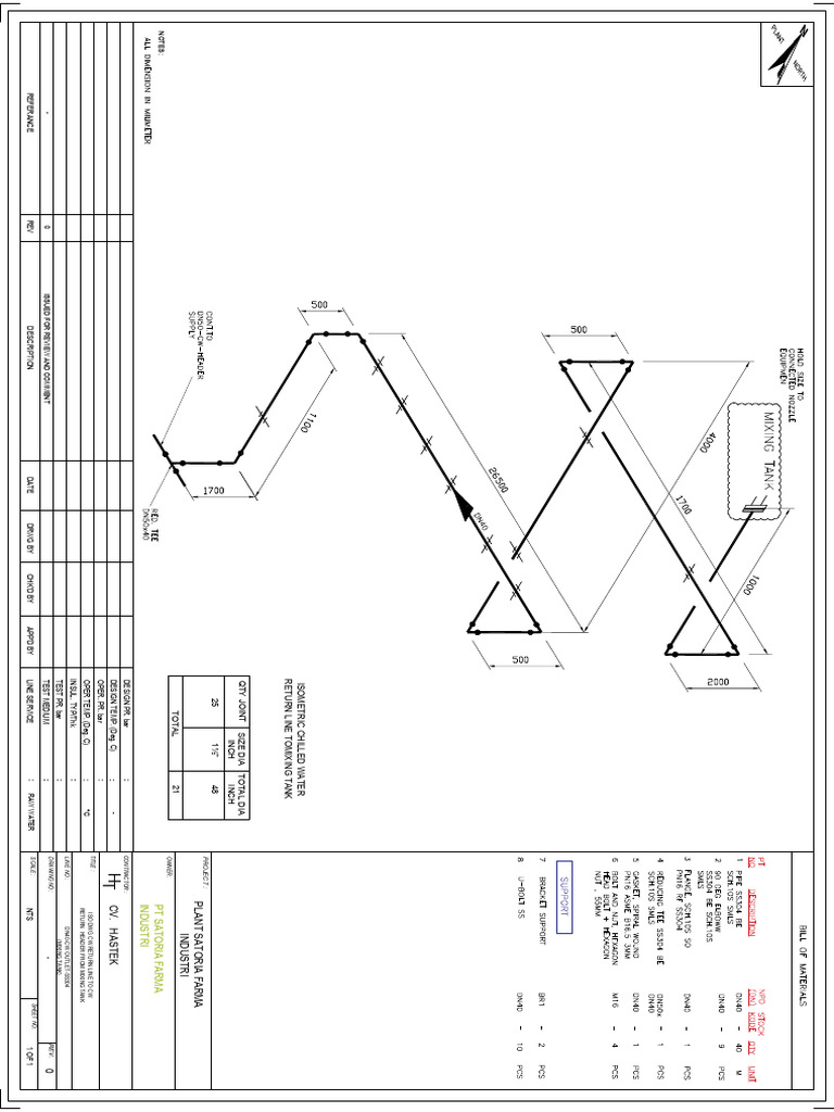 Isometric Chilled Water Return Line | PDF
