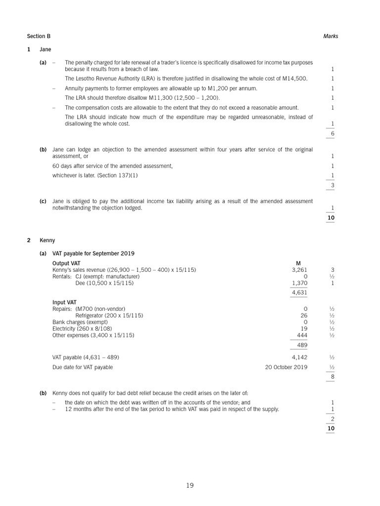Vat, FBT, Chargeable Gains. Answer | PDF | Value Added Tax | Tax Deduction