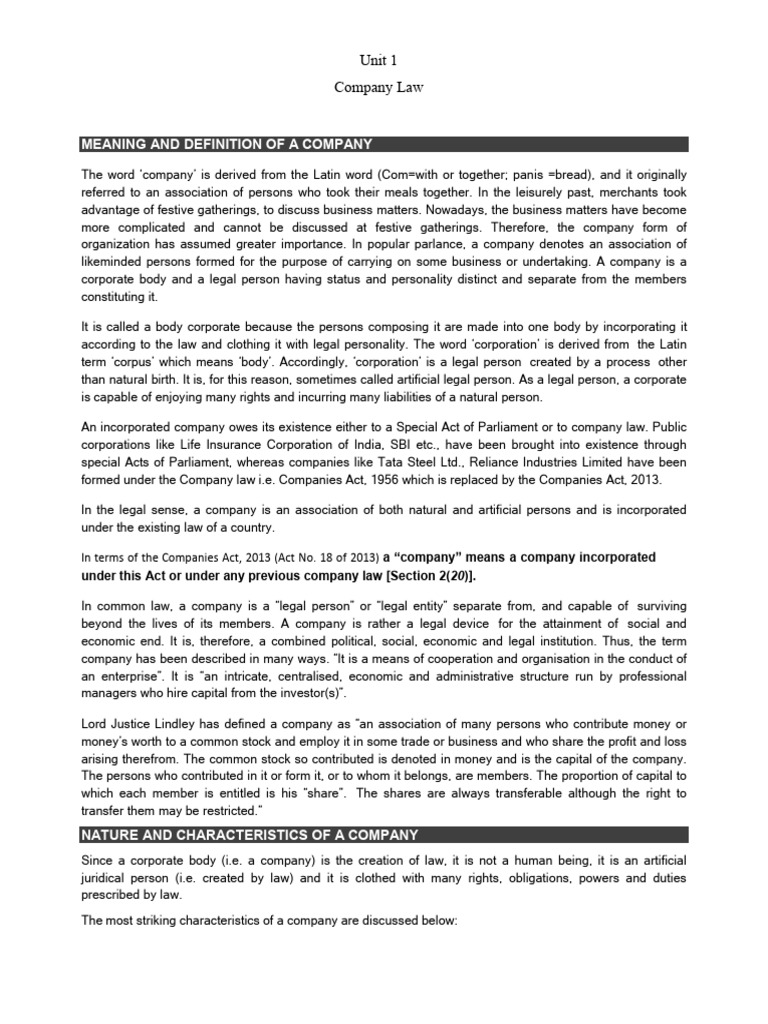 Company Law | PDF | Limited Liability Partnership | Partnership