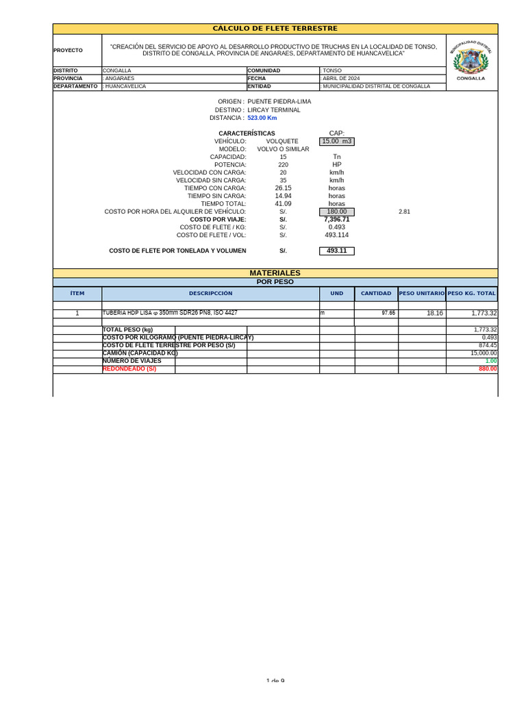 Flete Terrestre | PDF | Materiales de construcción | Materiales
