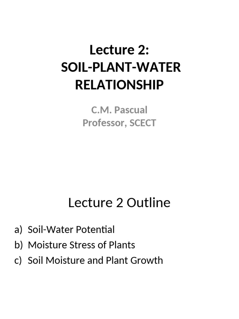 Lect2 SPWRelations-feb | PDF | Porosity | Soil