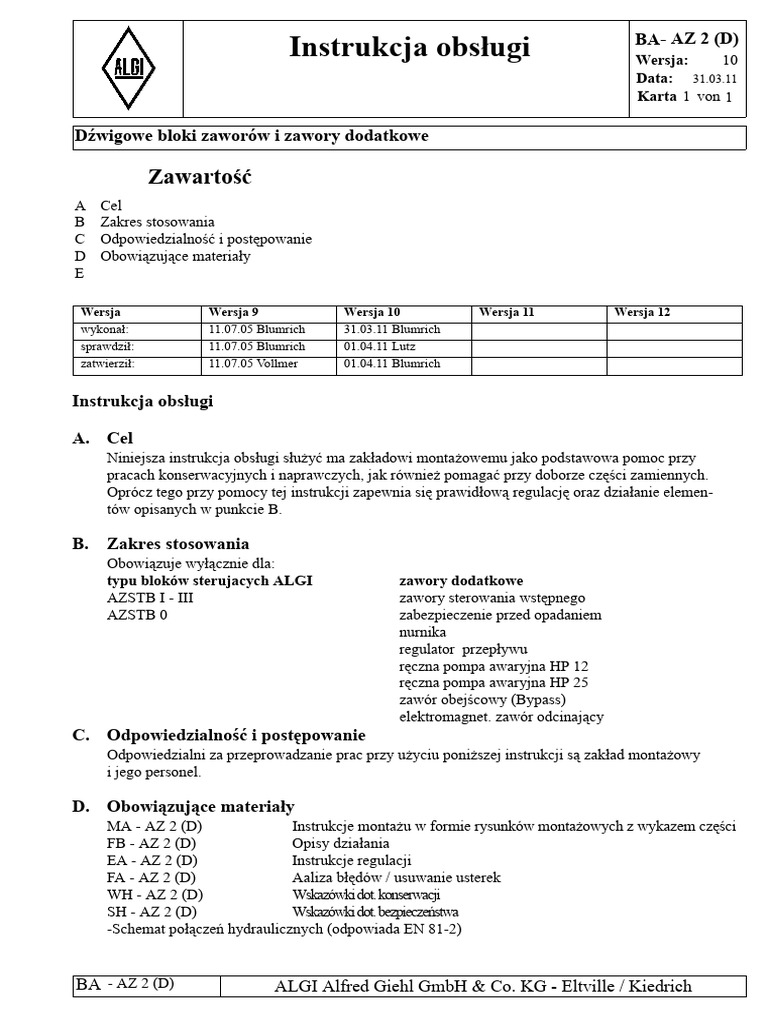 0014 Algi Blok Zaworowy Instrukcja PL | PDF