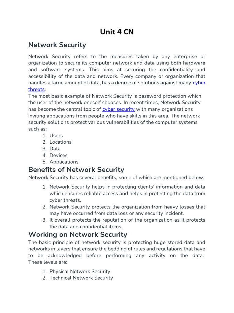 Unit 4 CN: Network Security | PDF | Cryptography | Encryption
