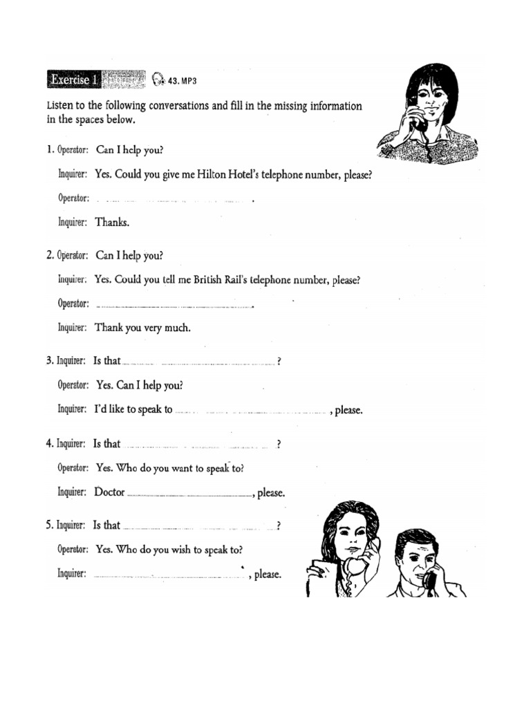 Listening Practice - The Telephone | PDF