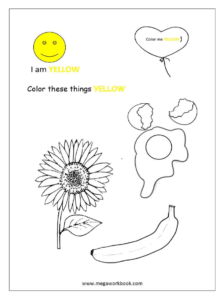 04 Yellow Things Coloring Page | PDF