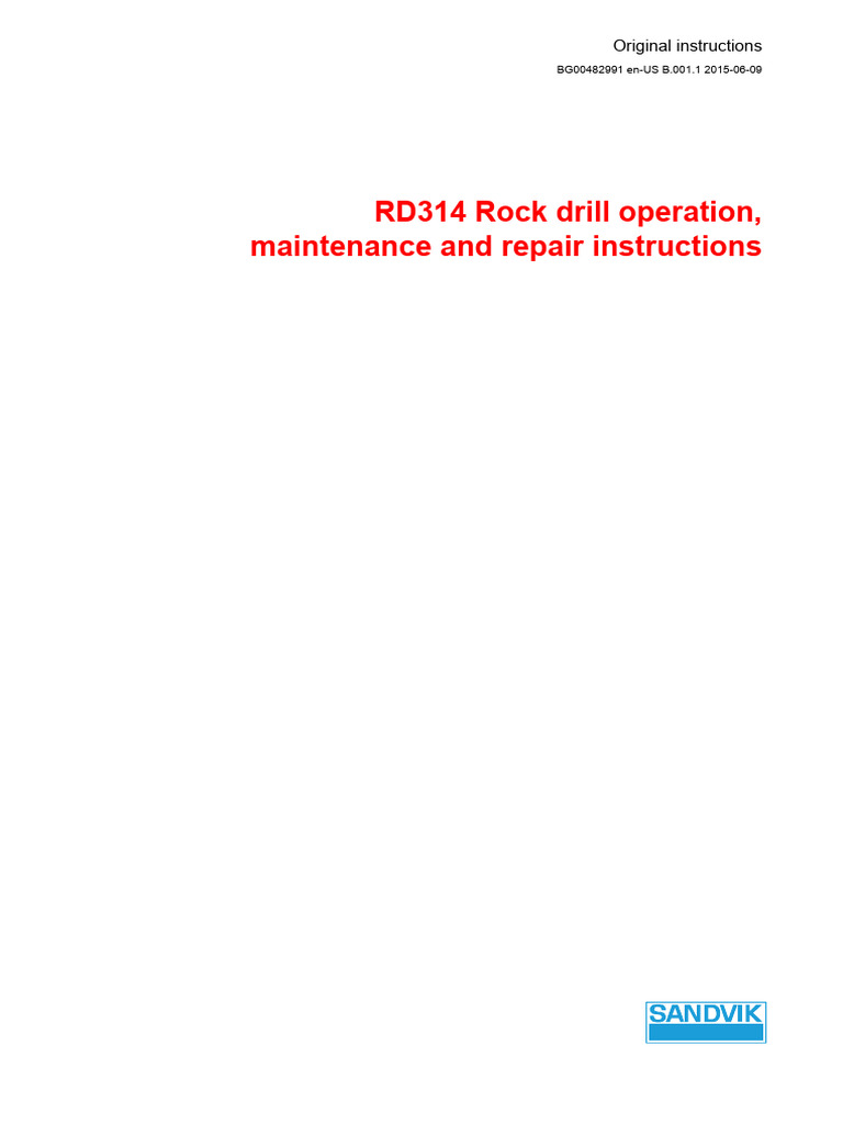 RD314 Service Manual | PDF | Bearing (Mechanical) | Drill