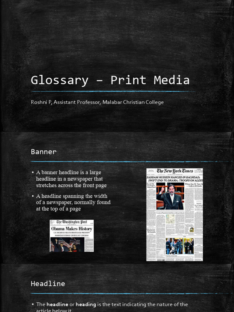Glossary - Print Media | PDF | Printing | News