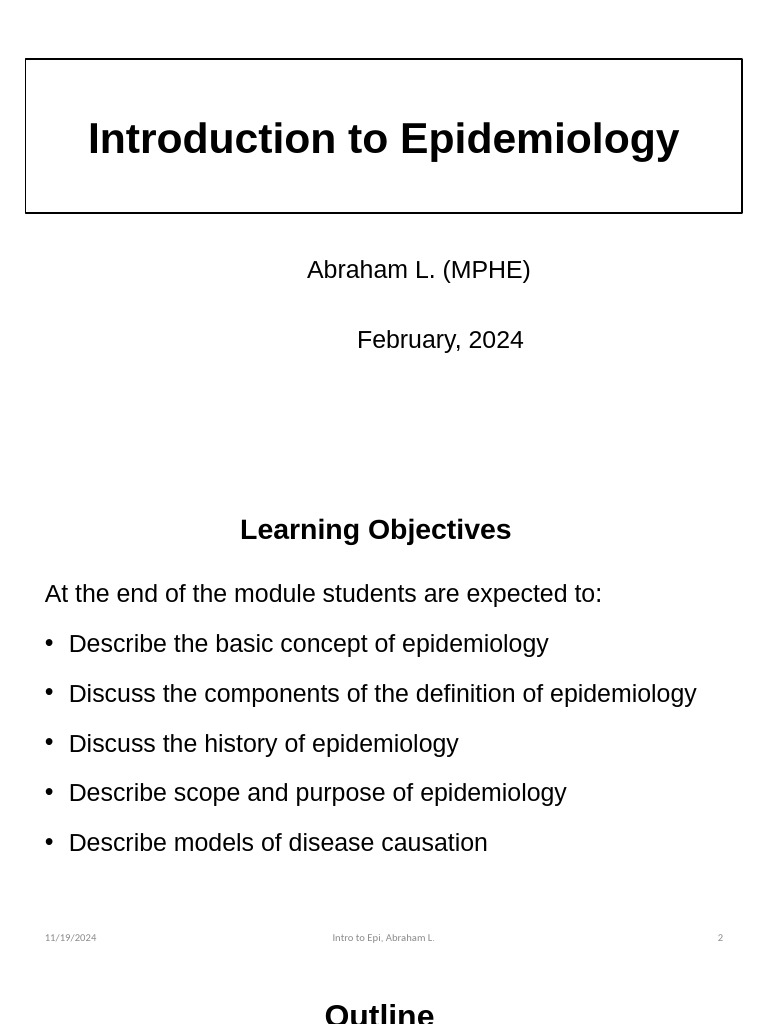 1.intro To Epidemiology | PDF | Epidemiology | Medical Diagnosis