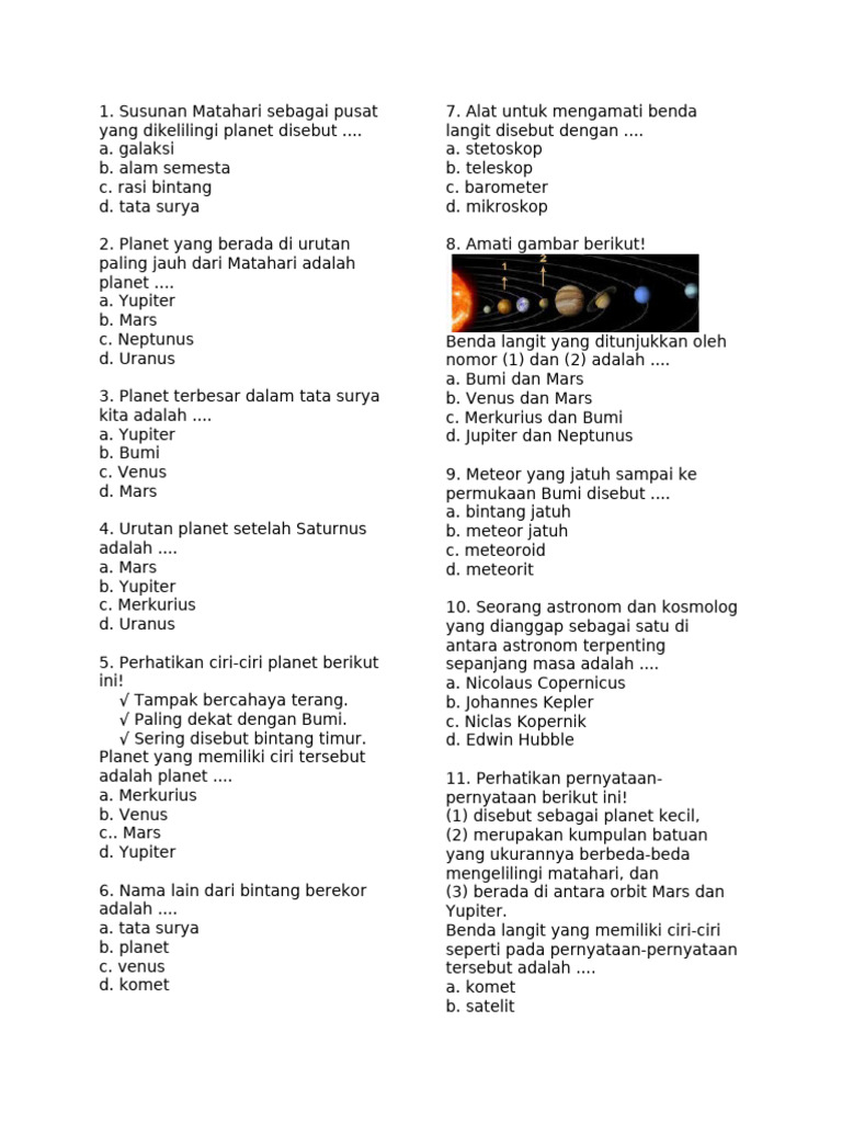 Benda Langit Ipas Kelas 6 | PDF