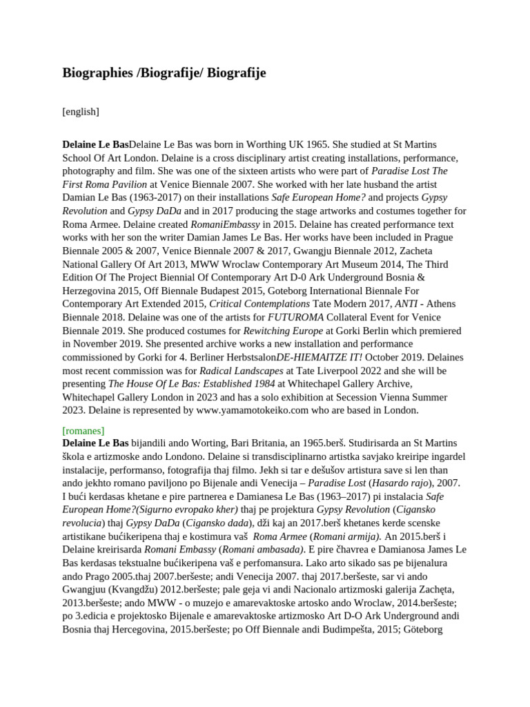 Biografije ENG ROM SRB | PDF
