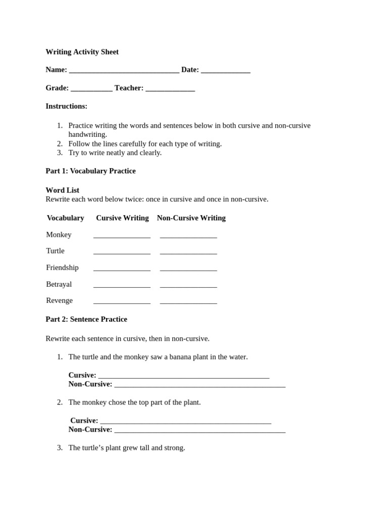 Activity Sheet | PDF