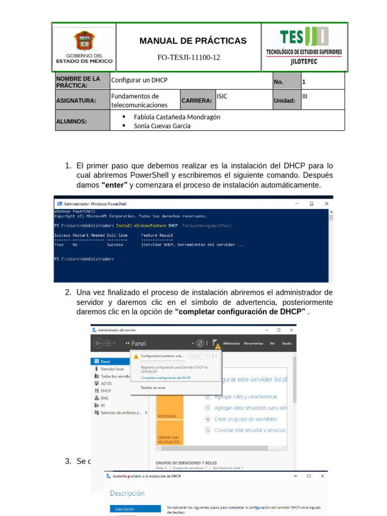 DHCP | PDF | Dirección IP | Red de computadoras