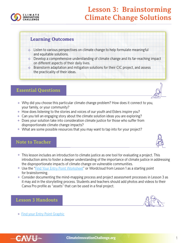 Lesson-3-2024 | PDF | Brainstorming | Climate Change
