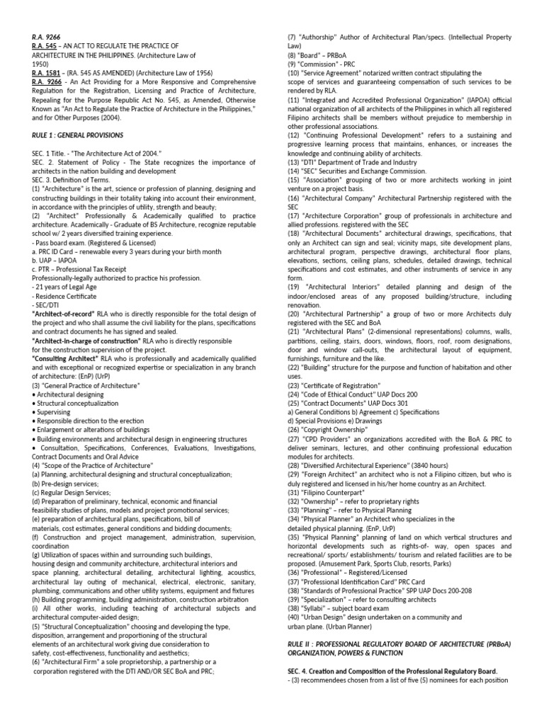 Ra 9266 | PDF | Architect | U.S. Securities And Exchange Commission