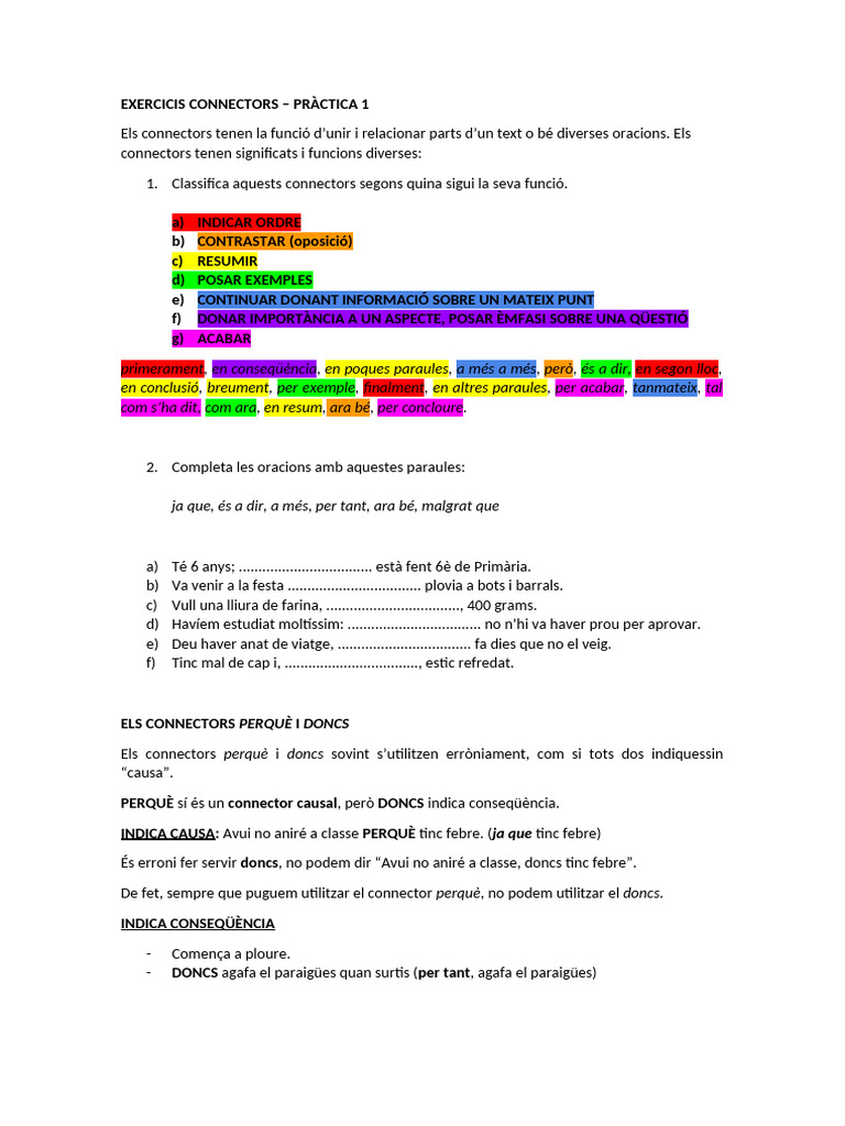 Exercicis Connectors Pràctica 1 | PDF